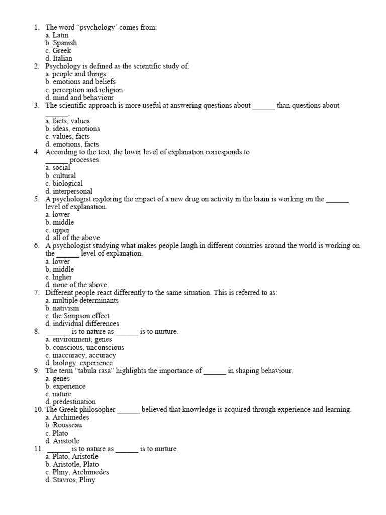 MCQ 1 | PDF | Sleep | Experiment