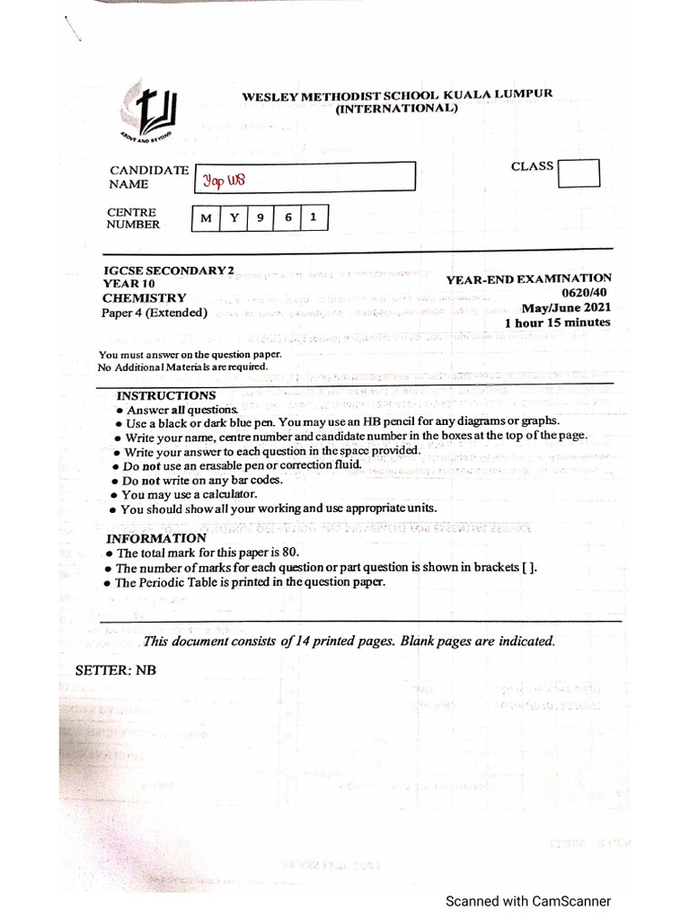 2021 P4 Yr10 Final Sample Answer | PDF