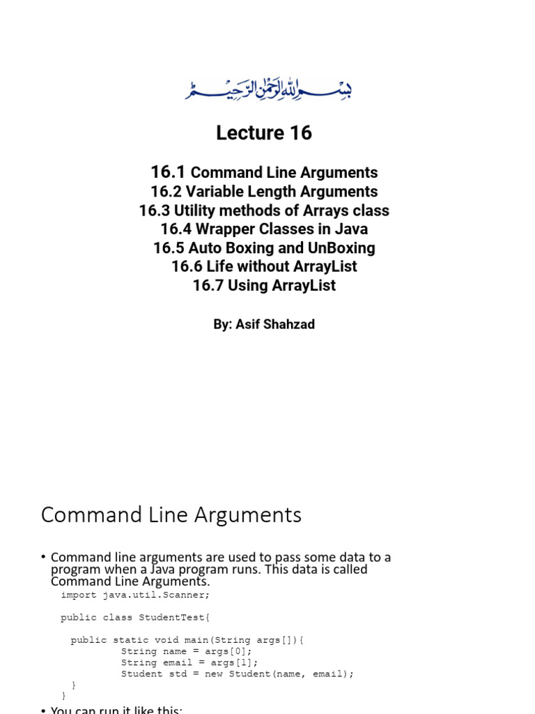 Lec16 - Arrays Misc, Wrapper Classes and and ArrayList | PDF | Integer (Computer Science) | Data ...