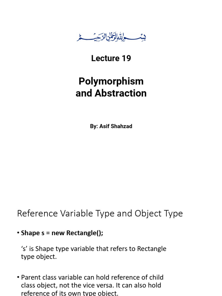 Understanding Polymorphism and Abstraction | PDF | Method (Computer ...