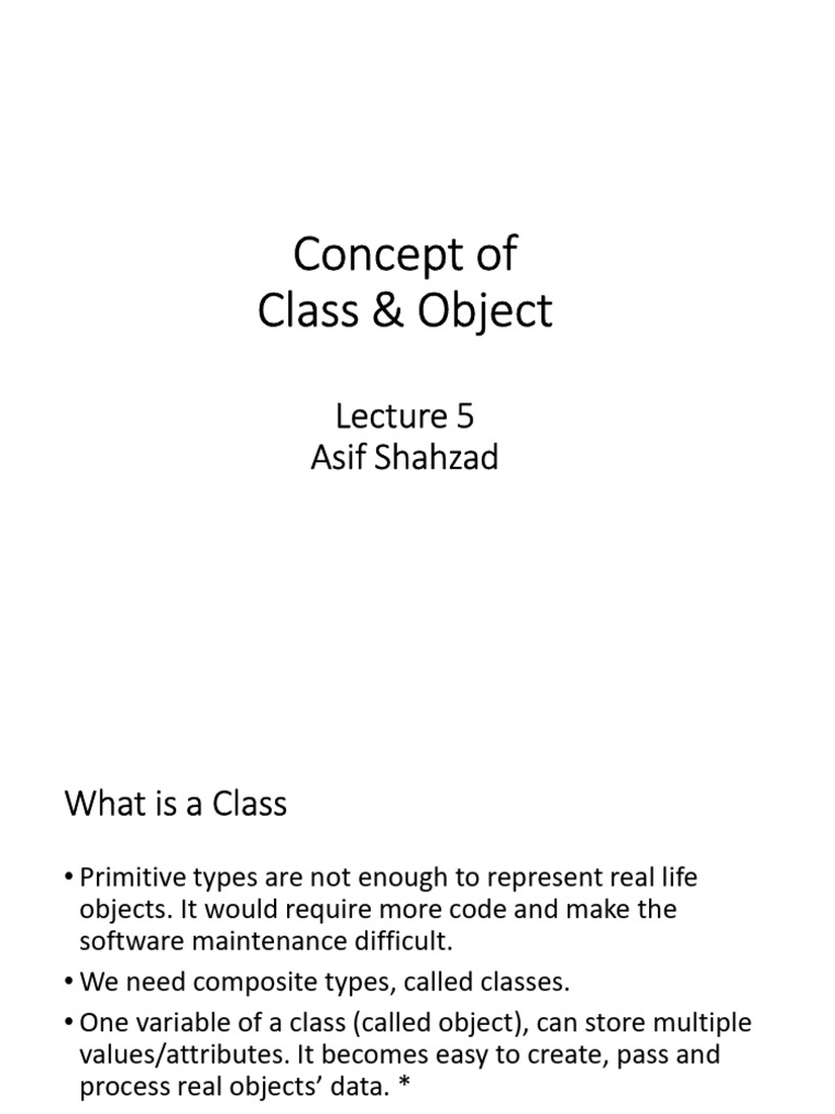 Lec05 - Class and Object | PDF