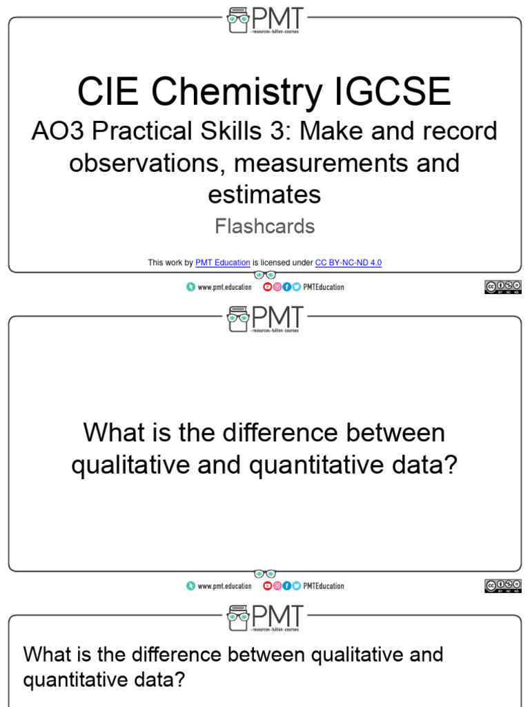 Flashcards - Practical Skills 3 Observations, Measurements and ...