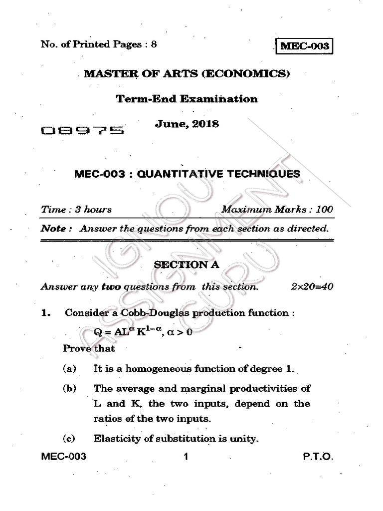 - MEC-003_ENG-J18_compressed | PDF | Production Function | Statistical Theory