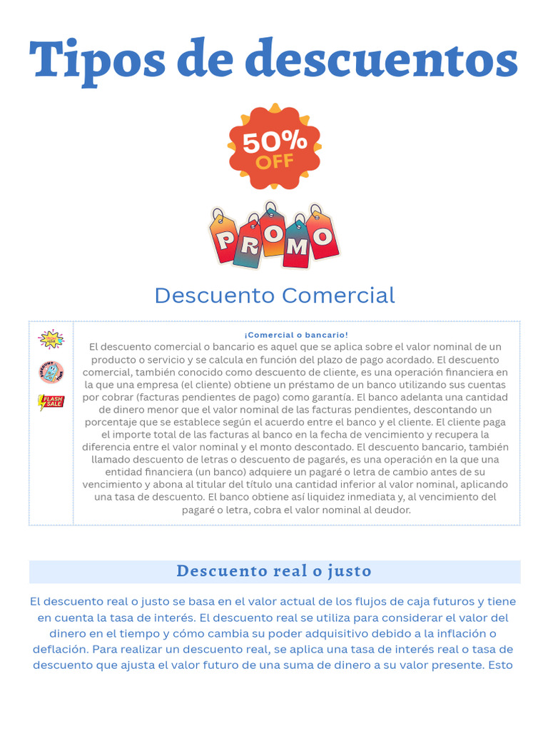 Tipos de Descuentos Comerciales y Bancarios | PDF | Bancos | Interés