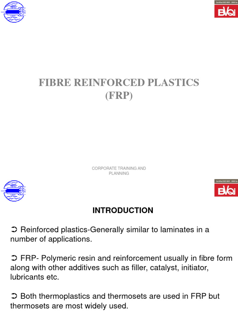 FIBRE REINFORCED PLASTICS (FRP) | PDF | Fibre Reinforced Plastic | Composite Material