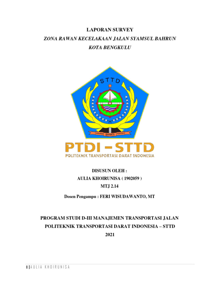MTJ 2.14 Aulia Khoirunisa Survey Inven, TC, Spot Speed | PDF