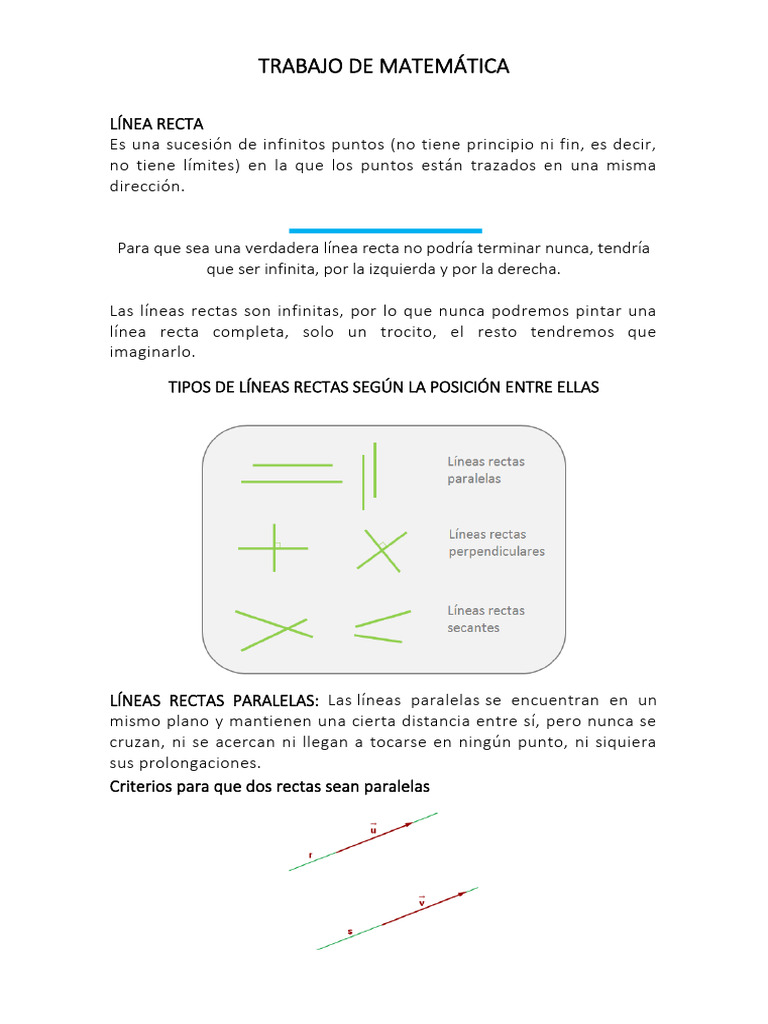 Tipos de Líneas Rectas y Ángulos | PDF | Ángulo | Pendiente