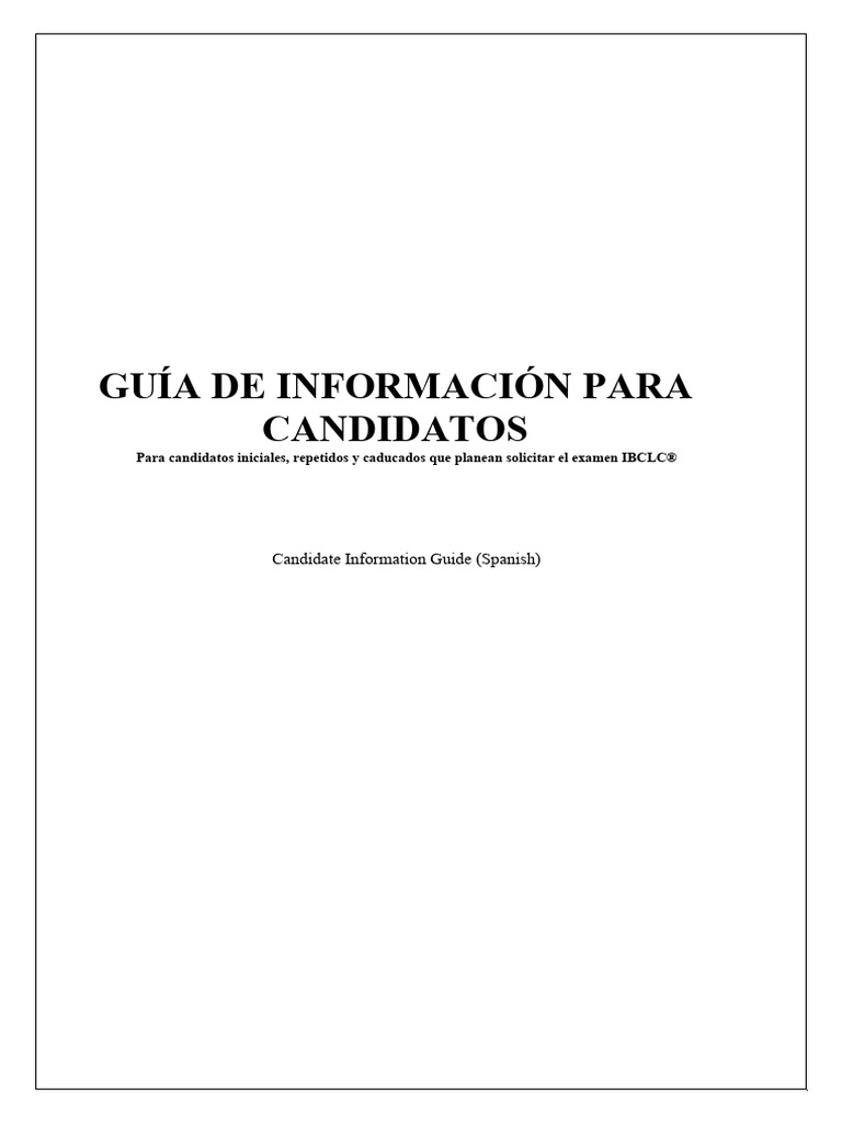 2024 May Candidate-Information-Guide SPANISH | PDF | Amamantamiento | Comunicación