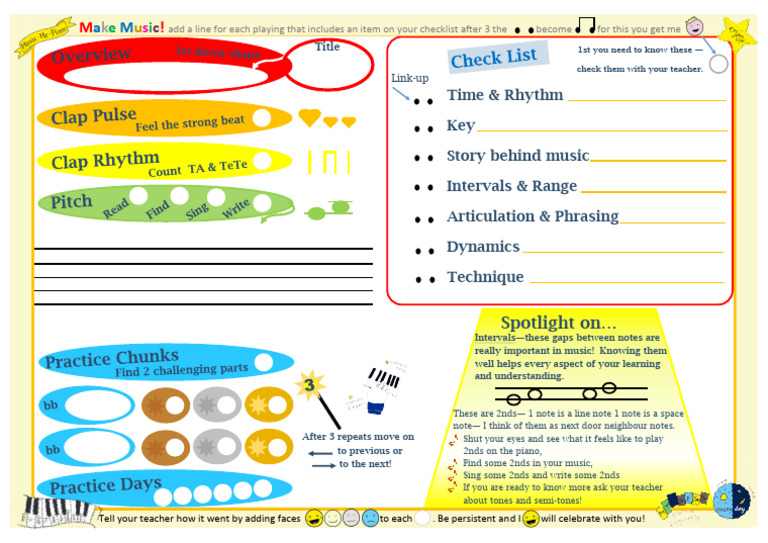 Practice Activity Sheet For Children 2nd Intervals | PDF | Musical ...
