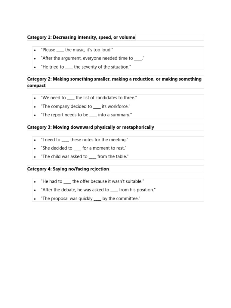 Words for Reduction and Rejection | PDF | Self-Improvement