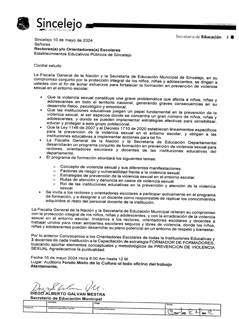 Oficio Rectores Convocatoria | PDF