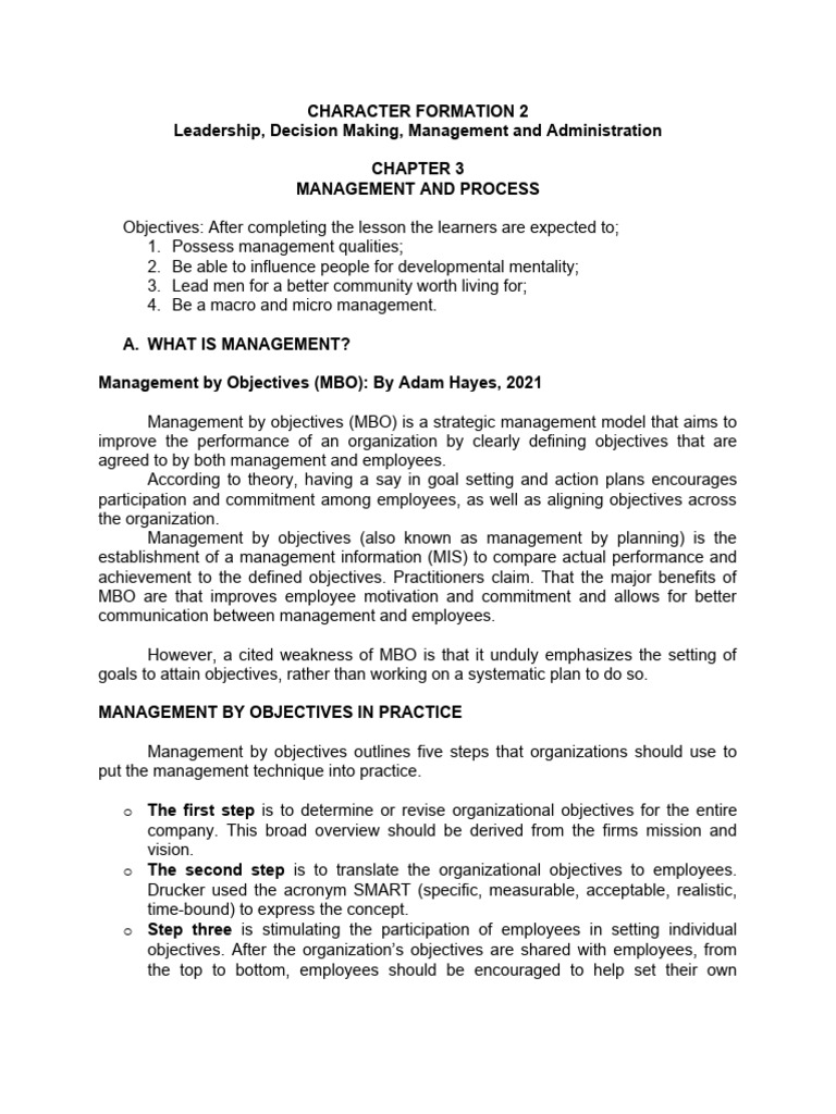 Understanding Management by Objectives | PDF | Leadership | Goal