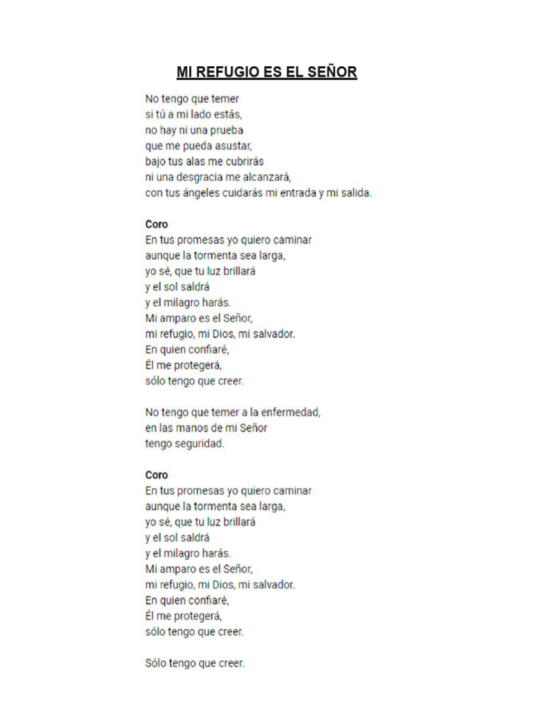 Mi Refugio Es El Señor | PDF | María, madre de Jesús | Creencia ...