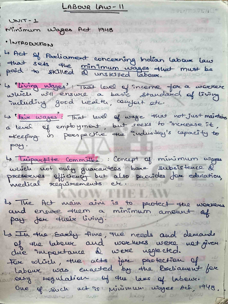 Unit1 Labour Law - II | PDF