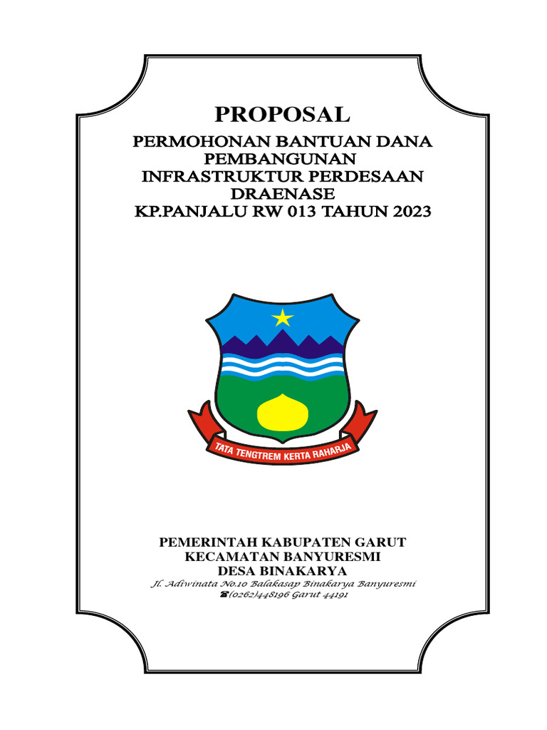 Proposal Draenase Desa Binakarya Banyuresmi 2023 PT Star Energi Garut | PDF