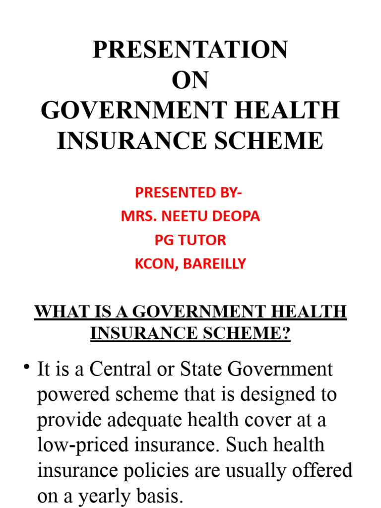 Overview of Government Health Schemes | PDF | Medicine | Social Programs