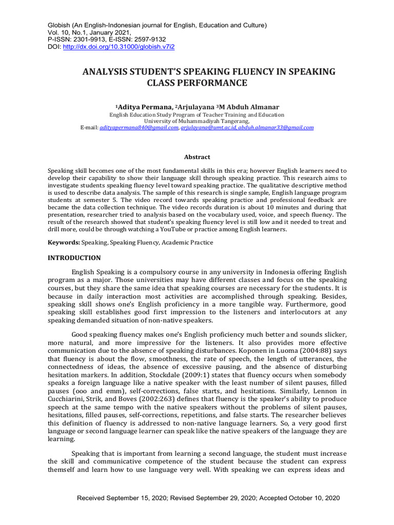 3940 21557 1 PB | PDF | Fluency | Speech