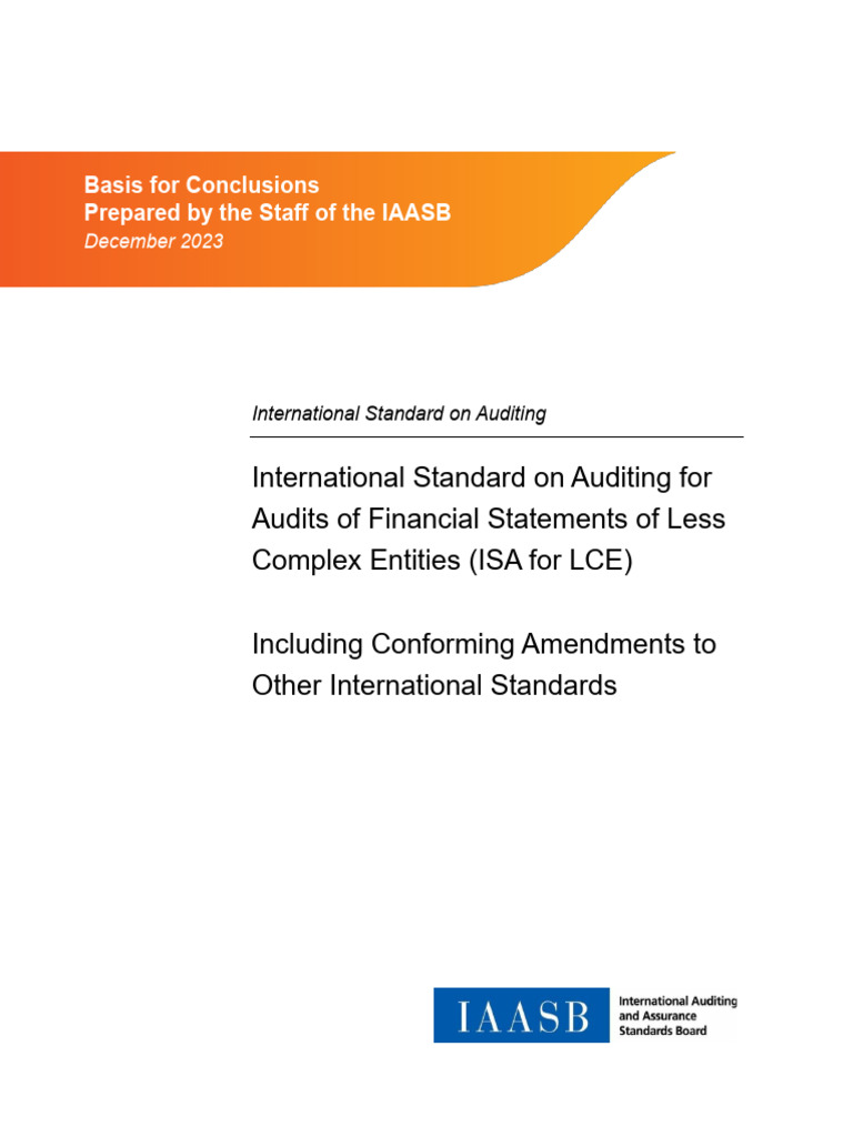 IAASB Audit Less Complex Entities LCE Basis Conclusions | PDF | Audit ...