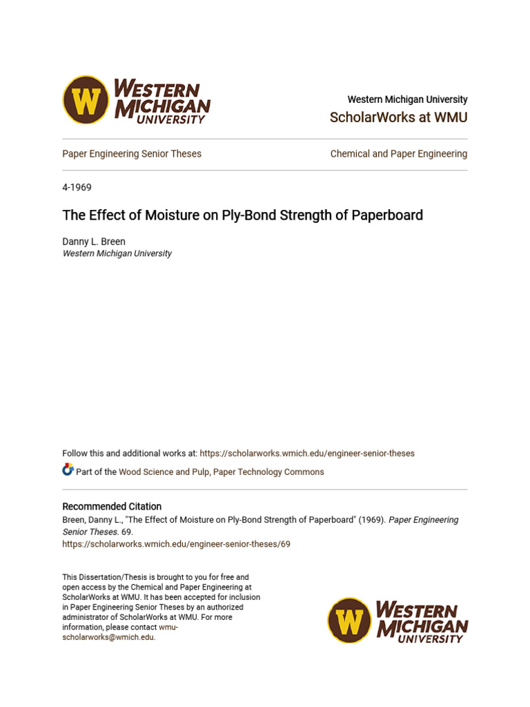 The Effect of Moisture On Ply-Bond Strength of Paperboard | PDF ...
