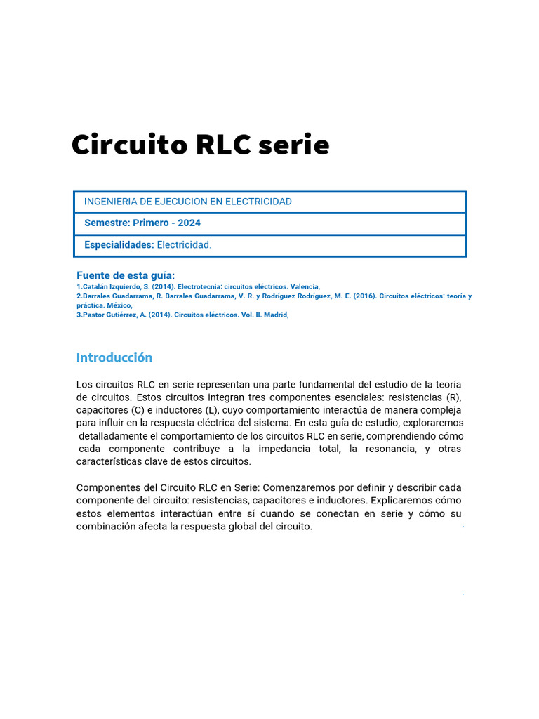 Guía04 - Circuitos RLC | PDF | Impedancia eléctrica | Red eléctrica