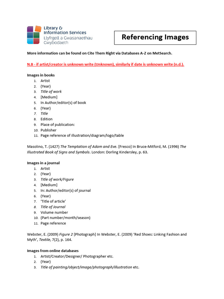 Image Referencing Guide | Download Free PDF | The Arts