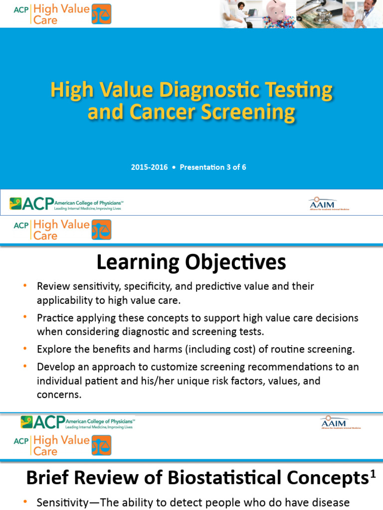 HVC Curriculum Presentation 3 | PDF | Sensitivity And Specificity | Screening (Medicine)