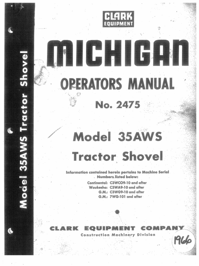 Michigan Clarke 35aws Operations | PDF