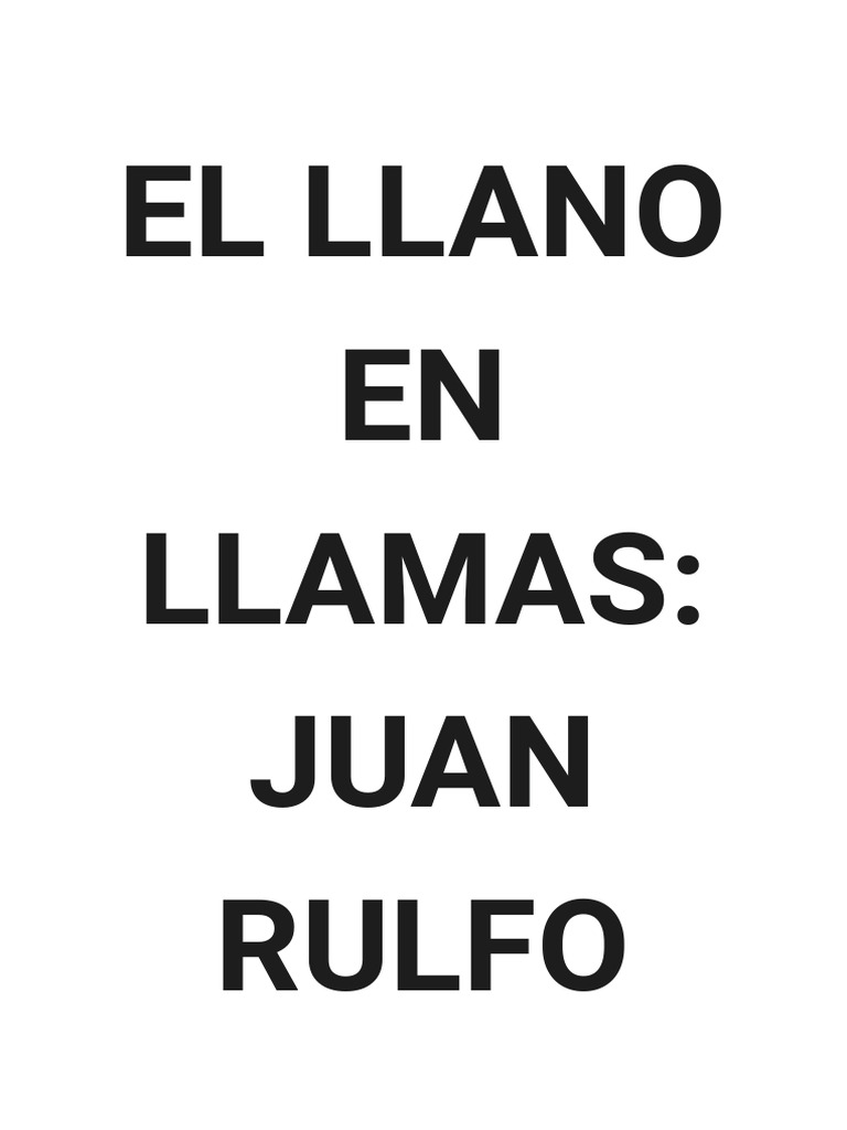 El Llano en Llamas - Juan Rulfo | PDF | Campesino
