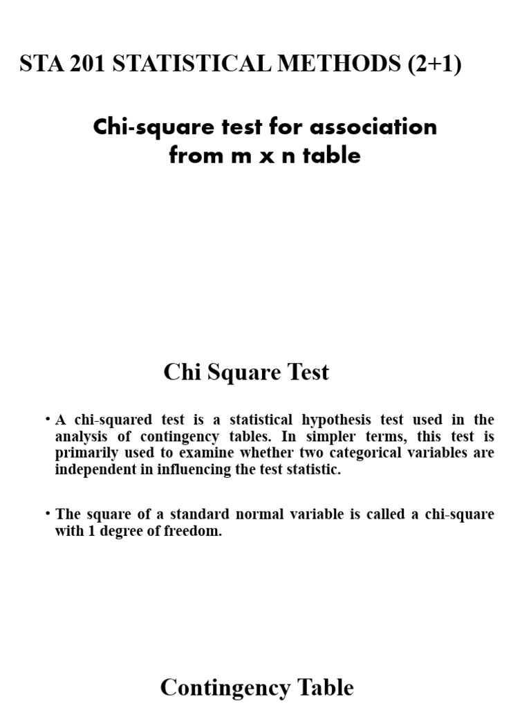 Chi-Square Test for Categorical Data | PDF | Chi Squared Test | Chi ...