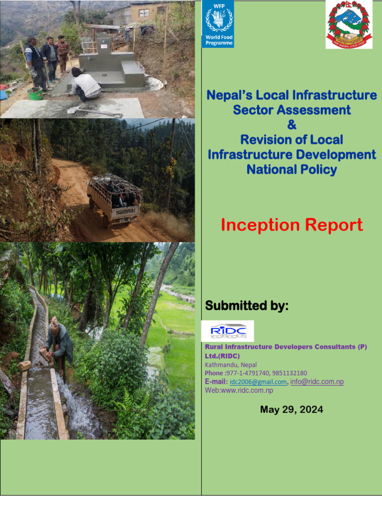 Inception Report - 01062024 | Download Free PDF | Infrastructure | Policy