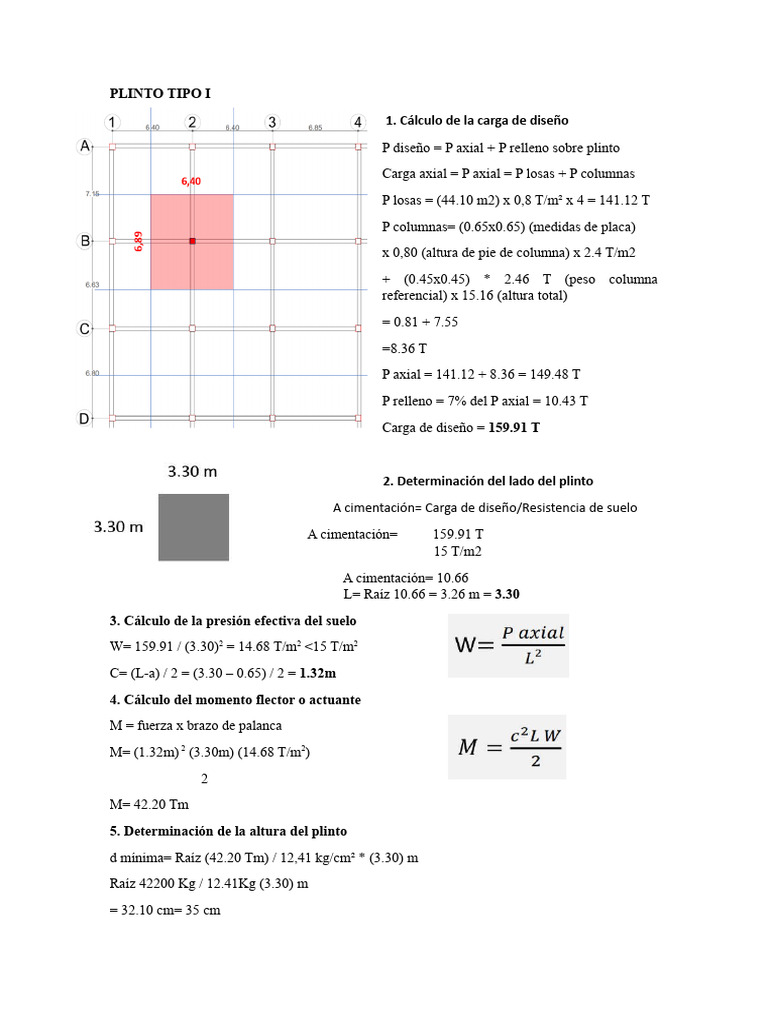 CALCULOS DE PLINTOS | PDF