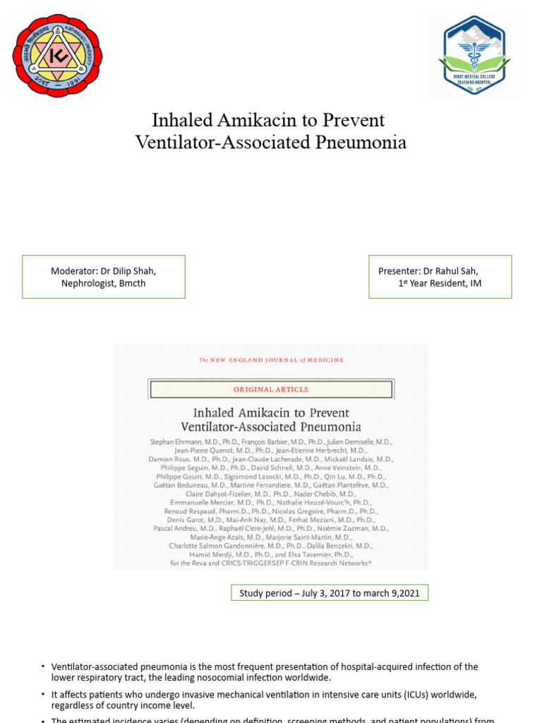 Inhaled Amikacin To Prevent | PDF | Pneumonia | Medical Specialties
