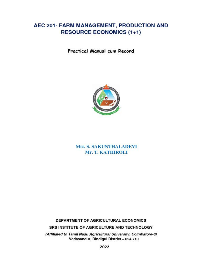 AEC 201 Practical Manual (1) (1) | Download Free PDF | Depreciation | Valuation (Finance)