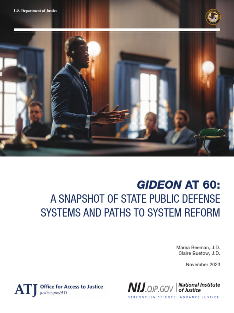 NIJ Report | PDF | Public Defender | Gideon V. Wainwright