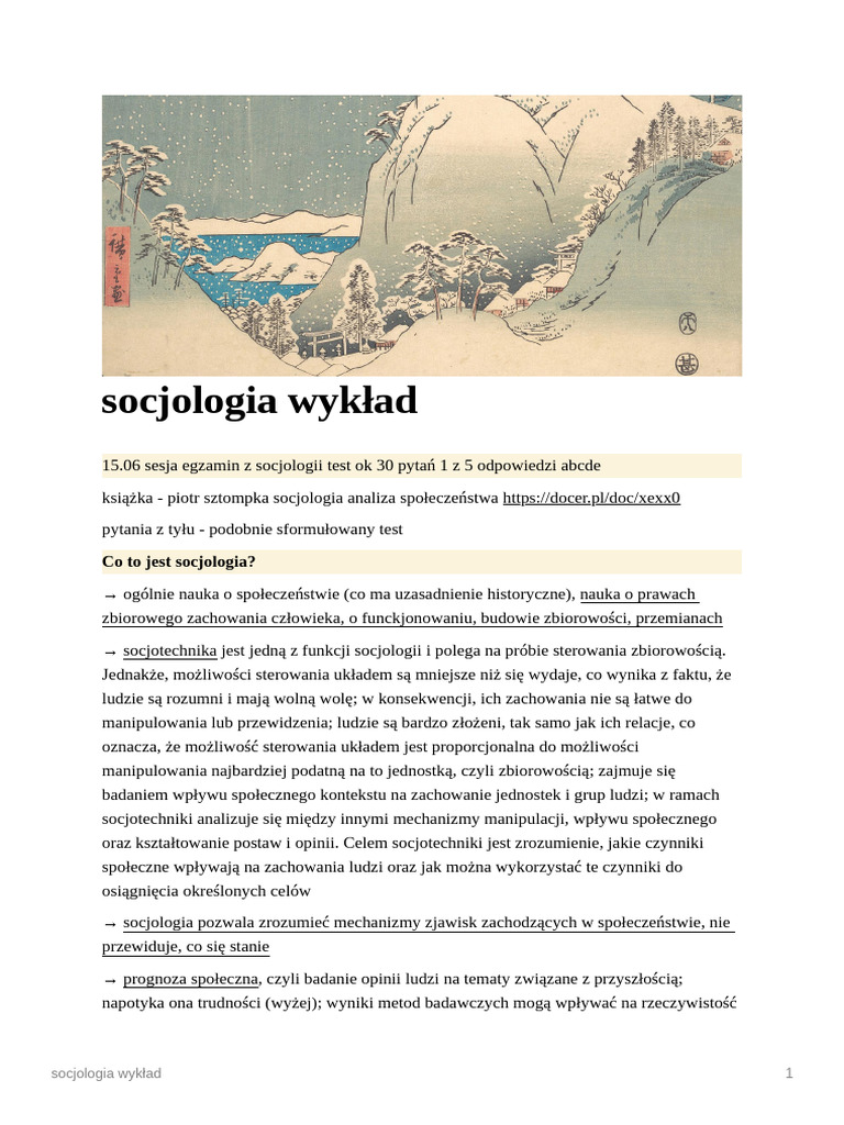 Socjologia 1 | PDF