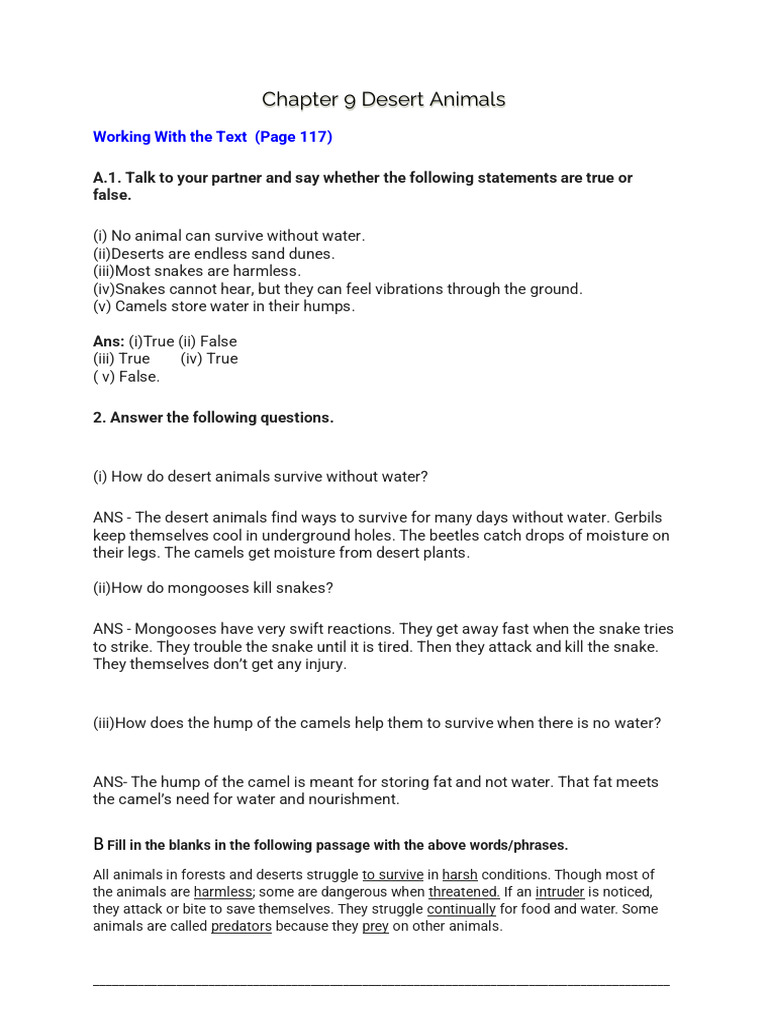 Desert Animal Survival Guide | PDF