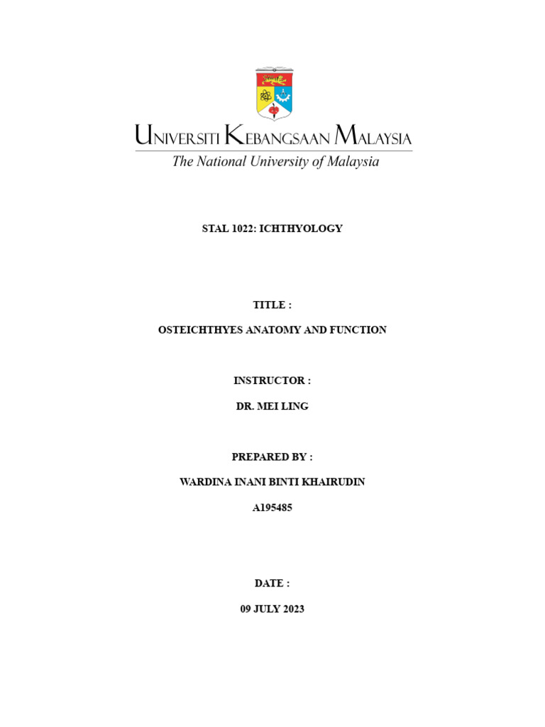 Lab Report Ichthyology Pdf Skeleton Zoology