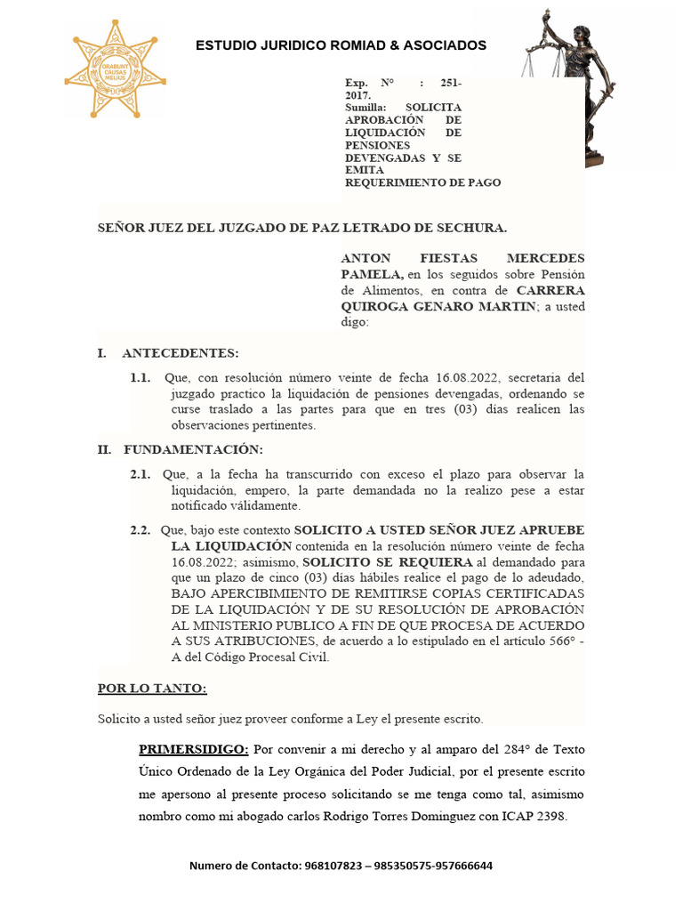 Aprobacion de Liquidacion | PDF | Liquidación | Judicaturas Aprobacion de Liquidacion | PDF | Liquidación | Judicaturas
