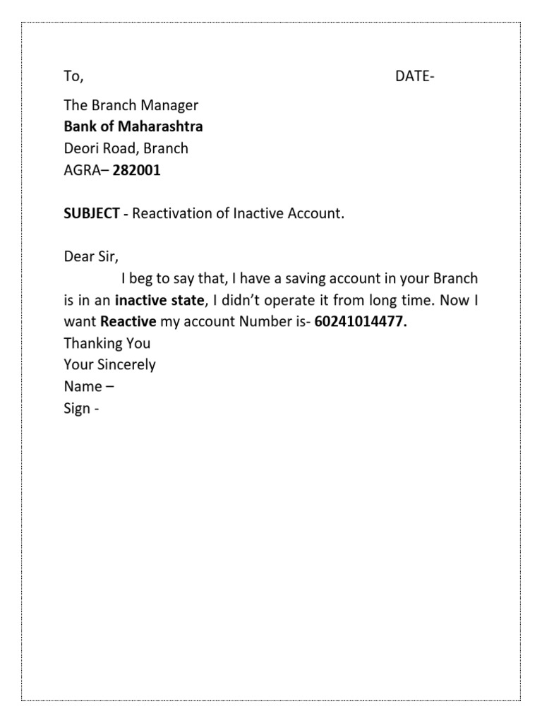 Reactivation Account | PDF