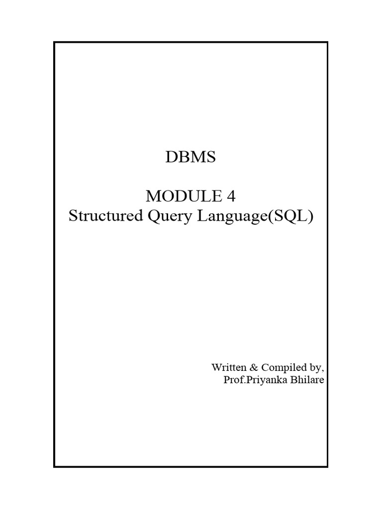 DBMS-Module4 | PDF