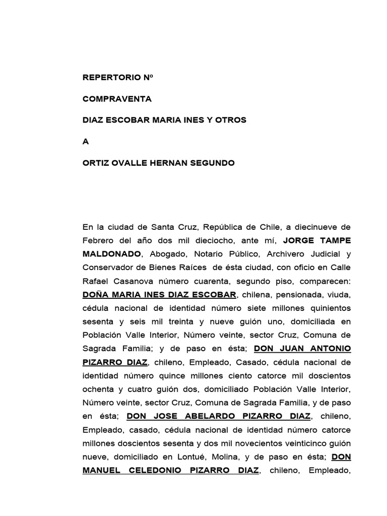 CV - MARIA DIAZ ESCOBAR Y OTROS CON HERNAN ORTIZ | PDF | Impuestos | Ley común