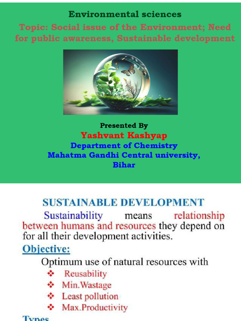EVS Social Issue of Environment, Sustainable Development | PDF ...