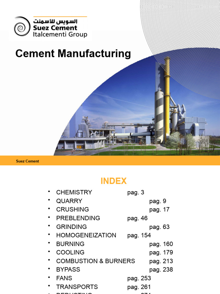 Suez Cement Manufacturing Process Guide | PDF | Mill (Grinding) | Cement