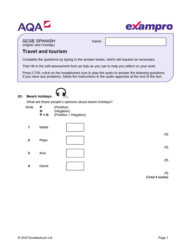 AG - SPAN - Travel - and - Tourism - H-O Spanish | PDF