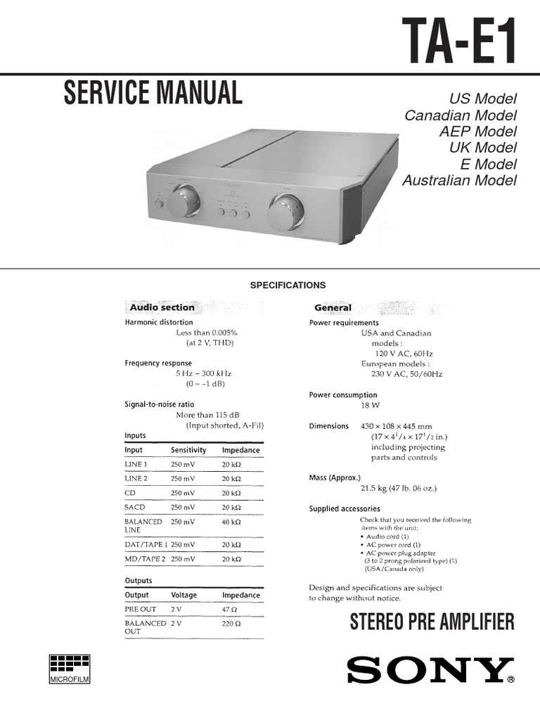 Service Manual: Stereo Pre Amplifier | PDF | Resistor | Metrology