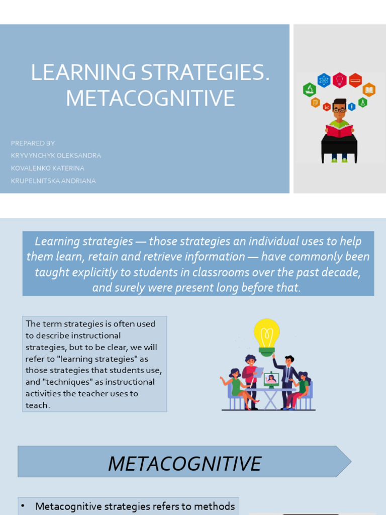 Effective Metacognitive Learning Strategies | PDF | Metacognition | Learning