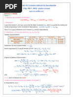 Correction Examen National de Physique Chimie SM 2025 SN-1 | PDF