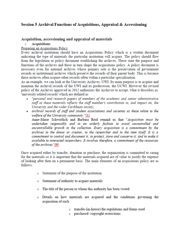 Functions of Archives 5 | PDF