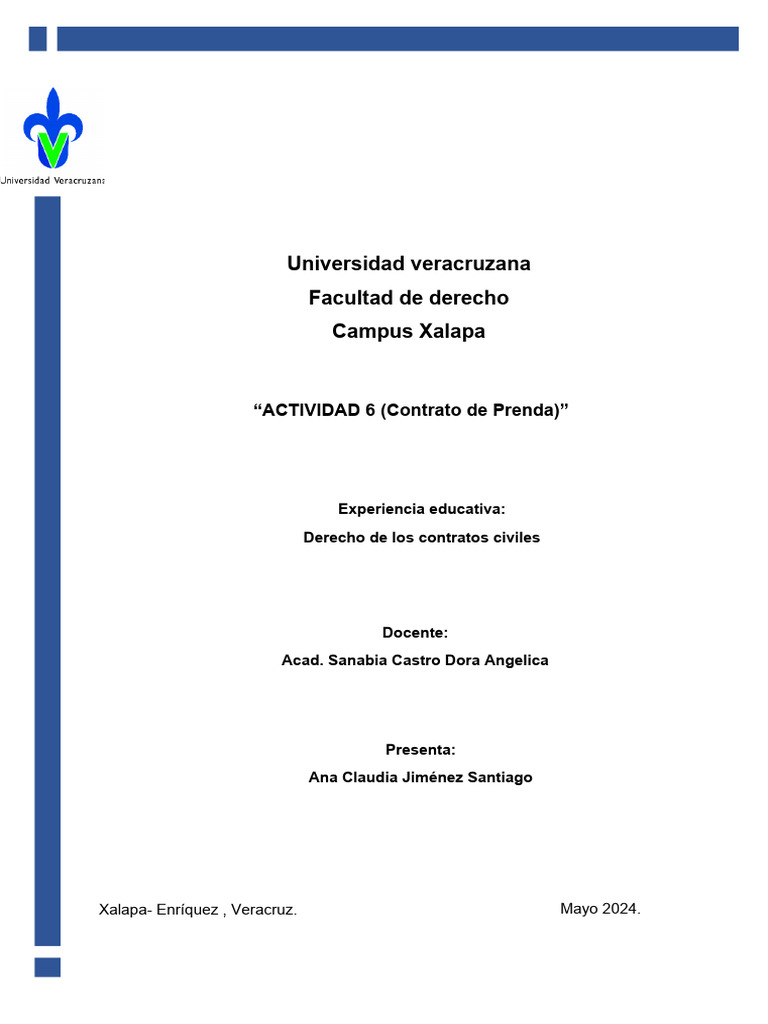 Contrato de Prenda: Elementos y Cláusulas | PDF | Pagos | Derecho civil ...