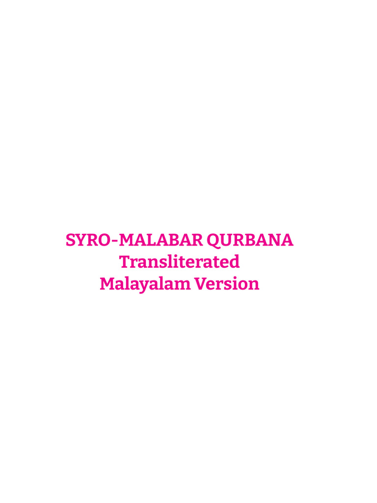 595fa Manglish Syro Malabar Qurbana | Download Free PDF | Eucharist | Sacraments